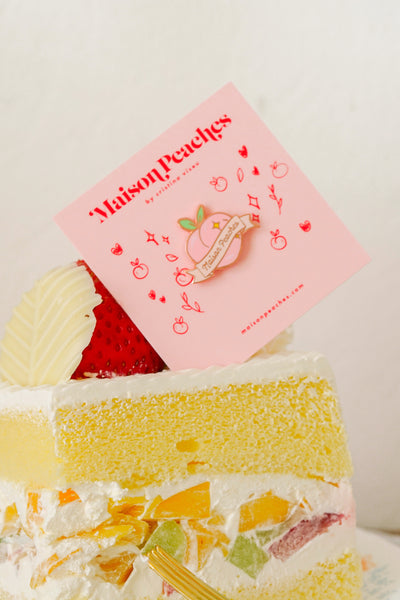 Cottage Core Enamel Pin Peach - Maison Peaches